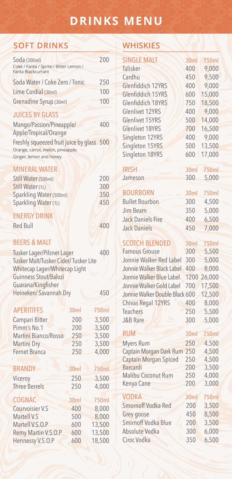Menu - Hotel Boulevard