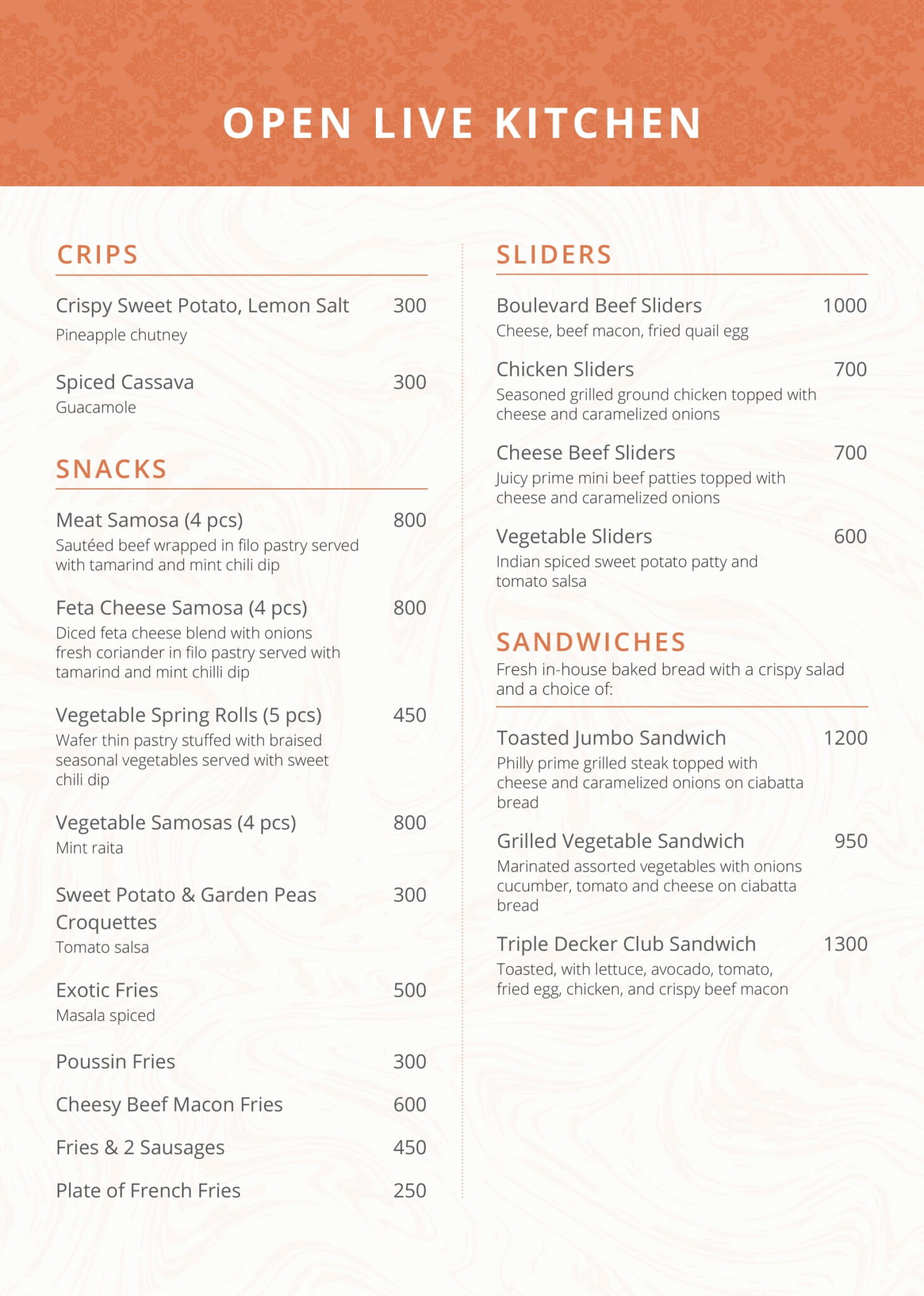 Menu - Hotel Boulevard