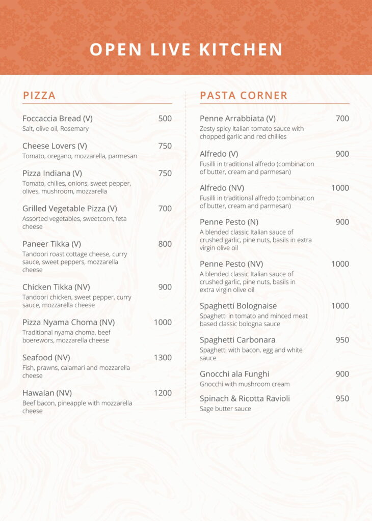 Menu - Hotel Boulevard