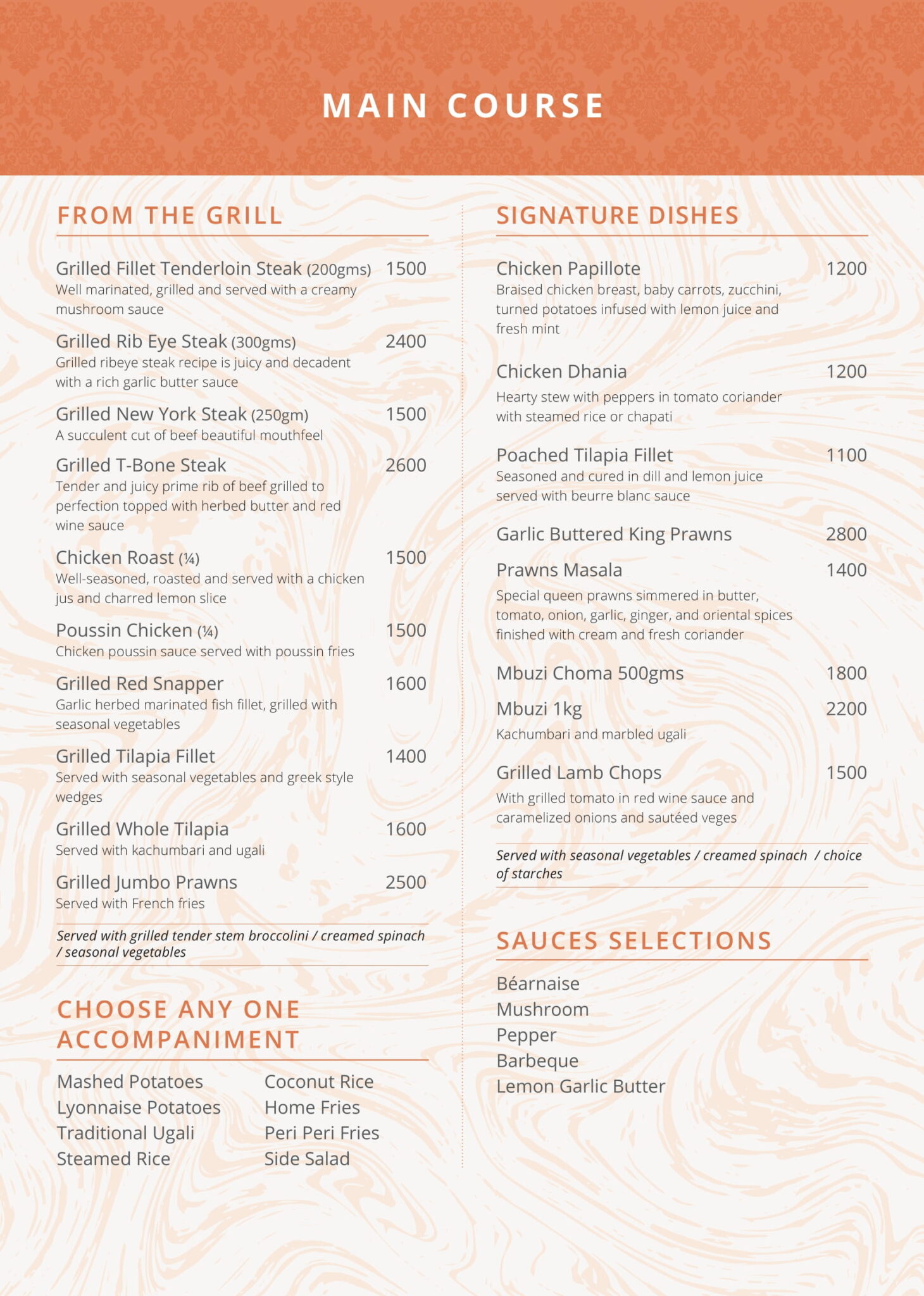 Menu - Hotel Boulevard