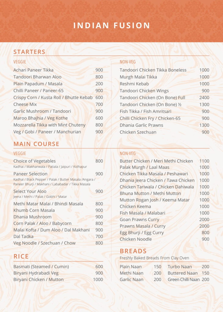 Menu - Hotel Boulevard